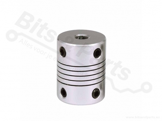 Stepper motor coupling flexible 6,35x8mm - Bits & Parts Elektronica