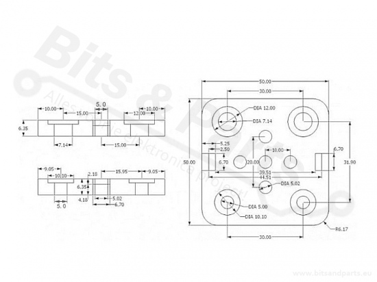 V-Slot Openbuilds Gantry Plate kit 2040 - Bits & Parts Elektronica
