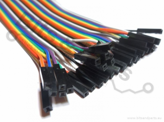 Breadboard jumper kabeltjes Dupont 20cm female/male 40x - Bits & Parts ...
