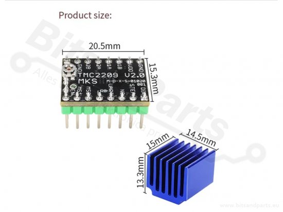 Stepper motor driver stepstick TMC2209 V2 for 3D printers UART - Bits ...