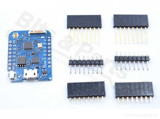 WeMos D1 mini pro - ESP8266 WiFi development board - Bits & Parts ...