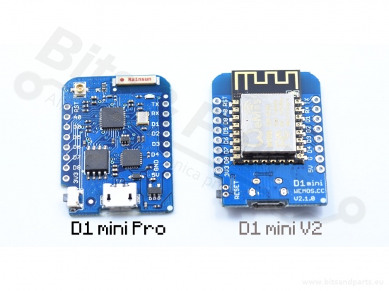 WeMos D1 mini pro - ESP8266 WiFi development board - Bits & Parts ...