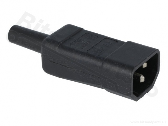 C14 Stekker male 230V AC / 10A voor montage aan draad - Bits & Parts ...