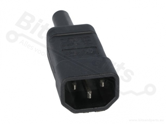 C14 Stekker male 230V AC / 10A voor montage aan draad - Bits & Parts ...