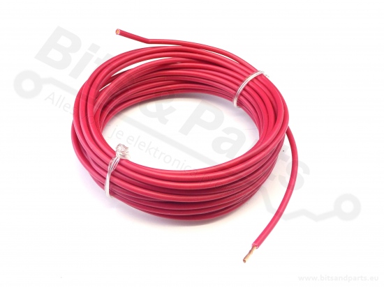 Draad 1x1,0mm² 17AWG meeraderige soepele kern 5 meter rood - Bits ...